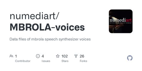 Github Numediart Mbrola Voices Data Files Of Mbrola Speech Synthesizer Voices