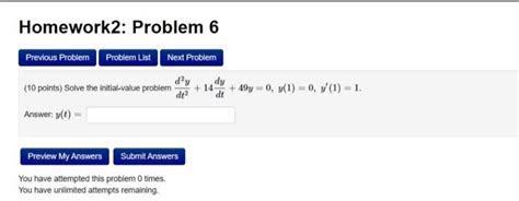 solved 10 points solve the initial value problem
