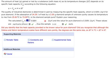 Solved The Amount Of Heat Q Gained Or Lost By A Substa