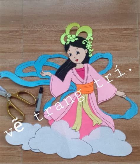 中秋節 嫦娥奔月 卡通手繪嫦娥 傳統節日手繪 嫦娥奔月 中秋佳節 嫦娥素材圖案，psd和png圖片免費下載 Hình ảnh Ý Tưởng Tự Làm Mầm Non