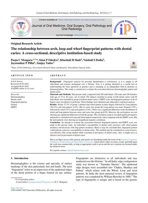 Pdf 2 The Relationship Between Arch Loop And Whorl Fingerprint Patterns