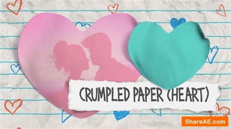 Videohive Crumpled Paper Heart Free After Effects Templates After