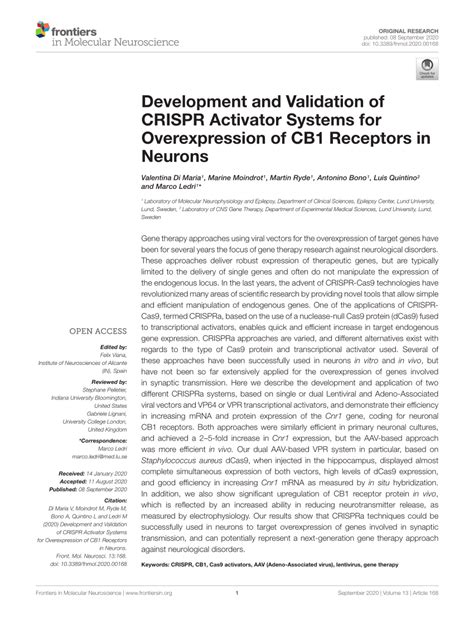 Pdf Development And Validation Of Crispr Activator Systems For