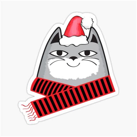 Christmas Santa Cat Memes Funny Cute Kawaii Sticker For Sale By