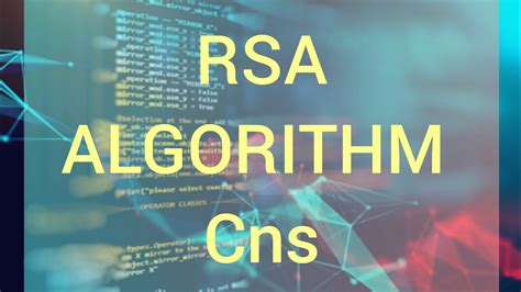 Rsa Algorithm Cryptography And Network Security In Telugu Cns Youtube