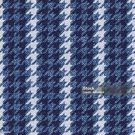 청바지 배경 Houndstooth 타탄 기하학적 인쇄 패션 디자인 데님 원활한 벡터 패턴 타일입니다 청바지 천 개 체크 패브릭