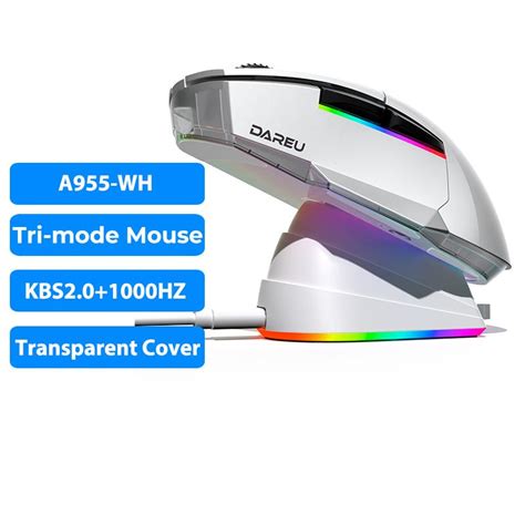 Buy DAREU A955 Gamer Mouse 12000DPI RGB Tri-mode Wireless Bluetooth ...