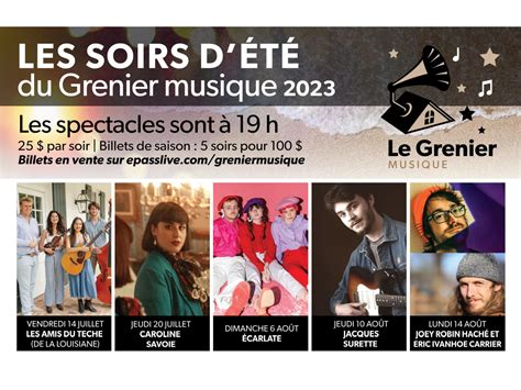 Culture Une 3e saison pour les Soirs dété du Grenier musique Le