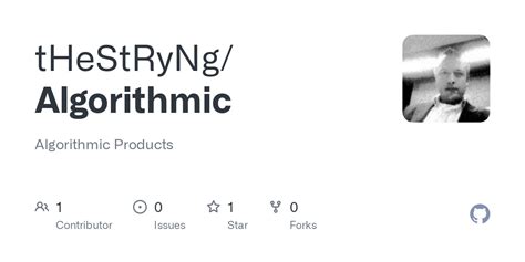 Github Thestryngalgorithmic Algorithmic Products