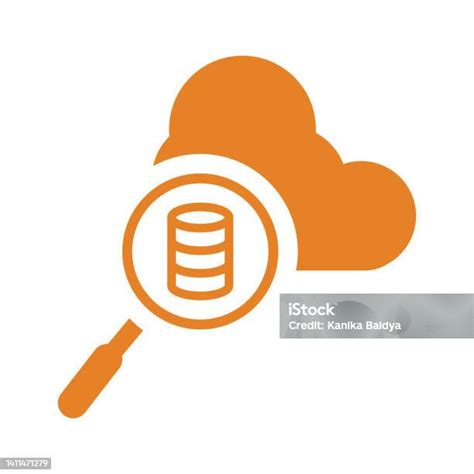 Server Search Database Iconorange Vector Symbol Stock Illustration