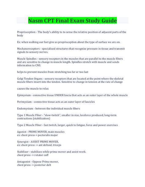 Nasm CPT Final Exam Study Guide 2022 Scholarfriends