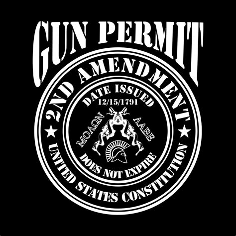 The Second Amendment Is My Gun Permit Molon Labe Nra Pro Gun Black