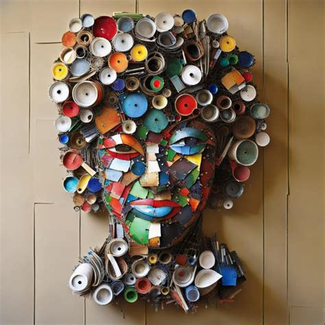 Art Made From Recycled Materials ~ Wall Artwork Ai Generated Artwork