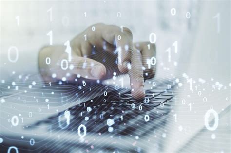 Premium Photo Creative Concept Of Binary Code Illustration And Hands