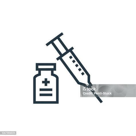疫苗載體圖標隔離在白色背景上大綱 細線疫苗圖示的網站設計和移動 應用程式開發細線疫苗輪廓圖示載體圖示向量圖形及更多健保和醫療圖片 Istock