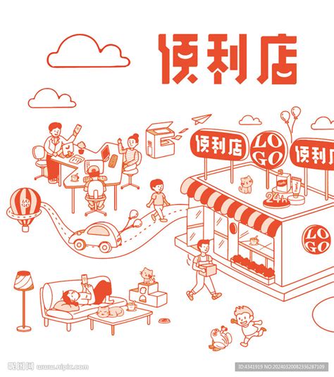 便利店插画设计图 招贴设计 广告设计 设计图库 昵图网