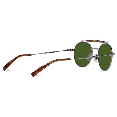 Dolce And Gabbana Diagonal Cut Sunglasses Gunmetal Dark Green Dolce