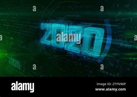 2020 Year Of Innovation Hologram Intro On Dynamic Digital Background Modern And Futuristic 3d
