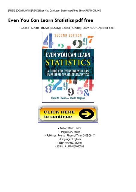 Even You Can Learn Statistics