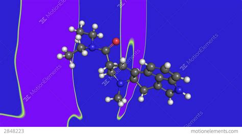 Lsd Molecule Rotating With Psychedelic Background Stock Animation 2848223