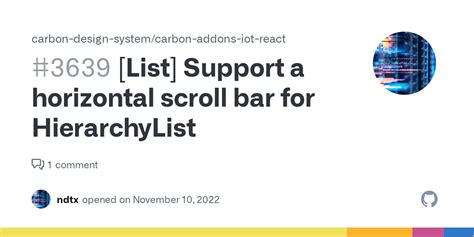 List Support A Horizontal Scroll Bar For HierarchyList Issue 3639