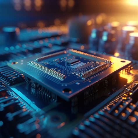 Computer Hardware Cpu And Motherboard With Technology Abstract Microchip And Circuit Board