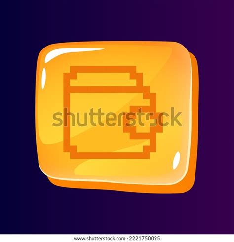 Wallet Glossy Ui Button Pixelated Icon Stock Vector Royalty Free