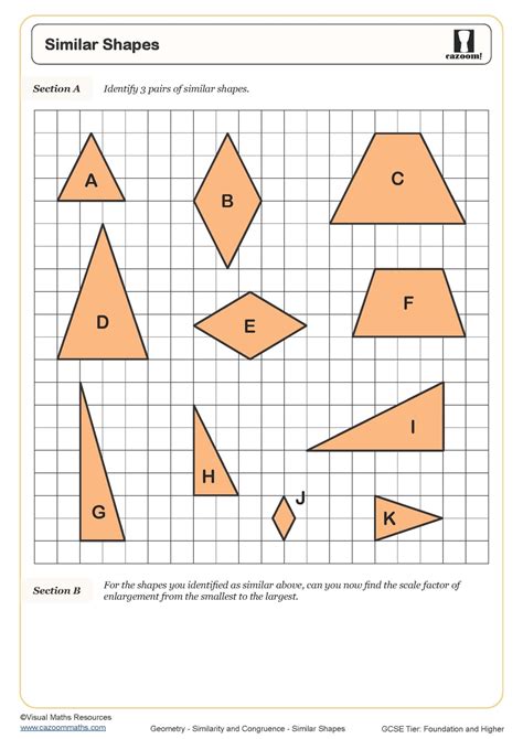 Worksheets On Similar Triangles