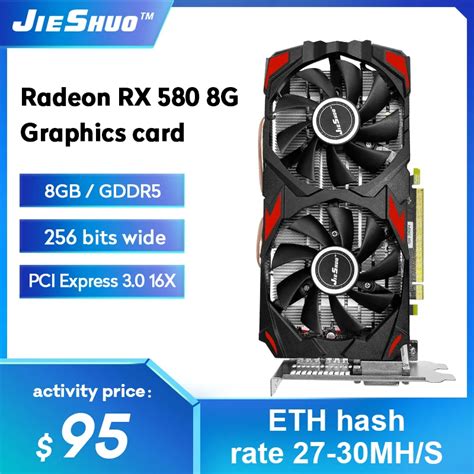 Jieshuo placas gráficas amd rx g para gddr gpu placa de vídeo