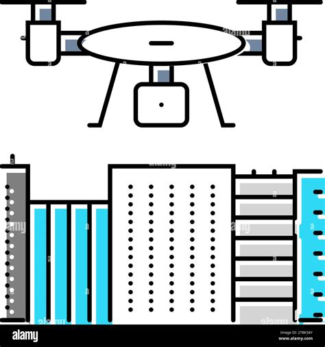 Drone Mapping Color Icon Vector Illustration Stock Vector Image And Art