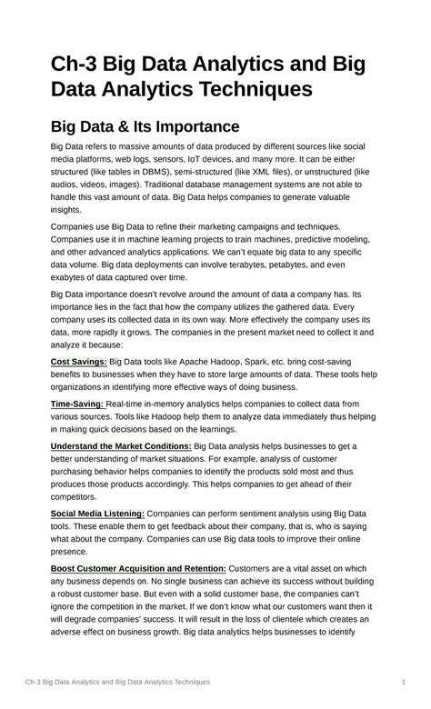 BDA Ch Big Data Analytics And Big Data Analytics Techniques Ch Big Data Analytics And