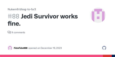 jedi survivor works fine · issue 88 · nukem9 dlssg to fsr3 · github