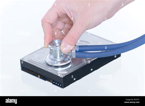 Disk Failure Concept Of Testing With Stethoscope Stock Photo Alamy