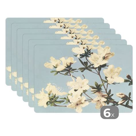 Platzset Vintage Blumen Weiß Natur Muchowow 8 St Platzset