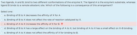 Solved Two Ligands A And B Bind To Two Different Chegg Com