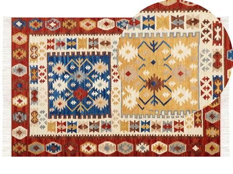Dywan wełniany Kilim x cm różnokolorowy Beliani Sklep EMPIK