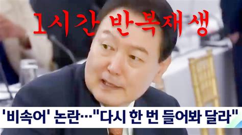 윤석열 비속어 논란 1시간 반복재생 Youtube
