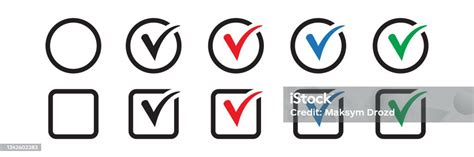 Checkbox Set With Blank And Checked Checkbox Vector Icon向量圖形及更多一組物體圖片