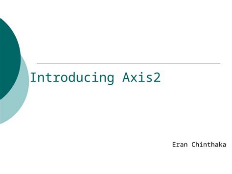 PPT Introducing Axis2 Eran Chinthaka Agenda Introduction And