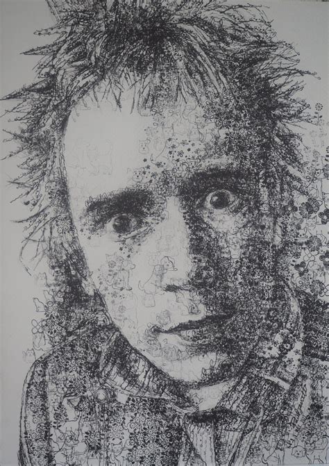 Johnny Rotten From The Sex Pistols Rubber Stamp Portrait Etsy