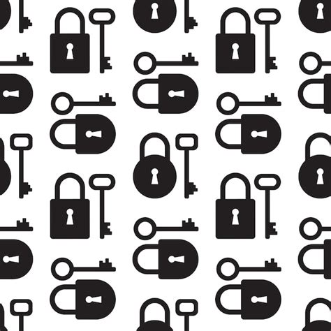 Premium Vector Black Keys And Padlocks Seamless Pattern With Keys And