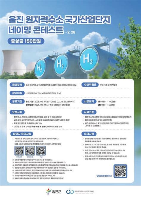울진 원자력수소 국가산업단지 네이밍 콘테스트 요즘것들