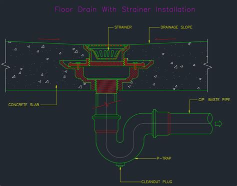 Floor Drain Trap Cad Block Free Download