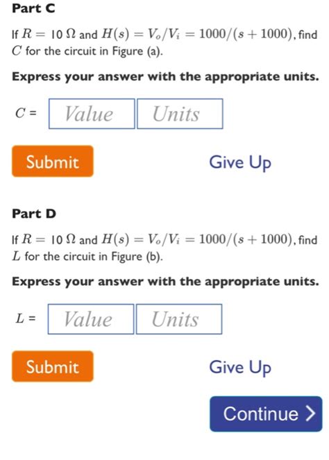 Solved Problem I Part A Find The Transfer Function H S Chegg