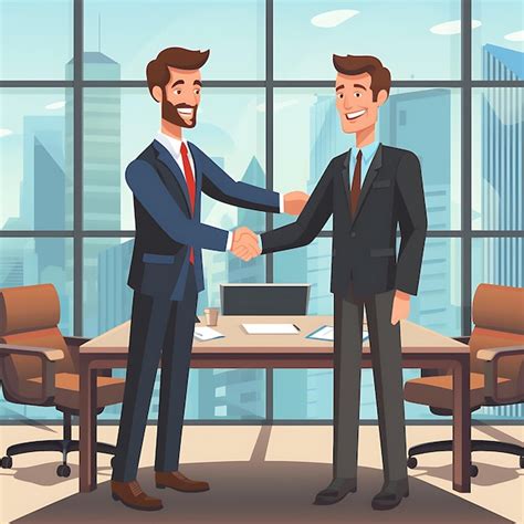 premium photo illustration of businessman shaking hands with a