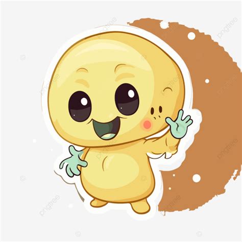 可愛的小黃色卡通貼紙 向量 再见 貼紙 卡通片向量圖案素材免費下載，png，eps和ai素材下載 Pngtree