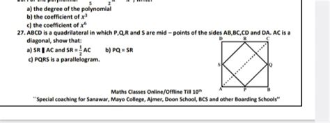 A The Degree Of The Polynomial B The Coefficient Of X3 C The Coefficie