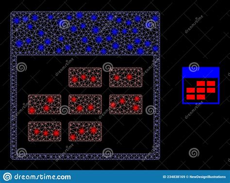 vector mesh net calendar week items with magic carcass stars stock