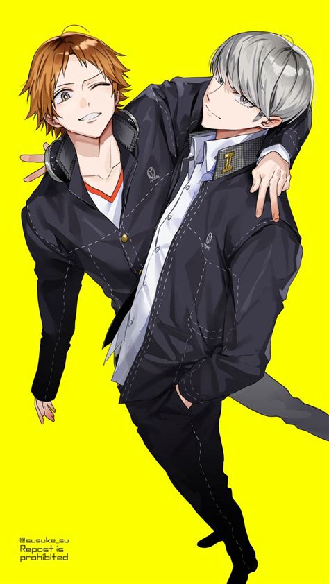 ペルソナ「ペルソナ4花村陽介と主人公 ㊗リマスター版 」すうすけ🍉のイラスト