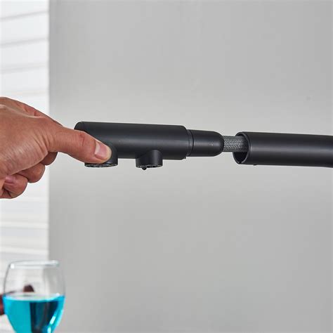 3 Wege Wasserhahn Mit Ausziehbarer Brause PURE WAVE Schwarz